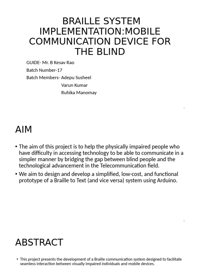 Next Generation Braille System Implementation | PDF | Bluetooth | Arduino
