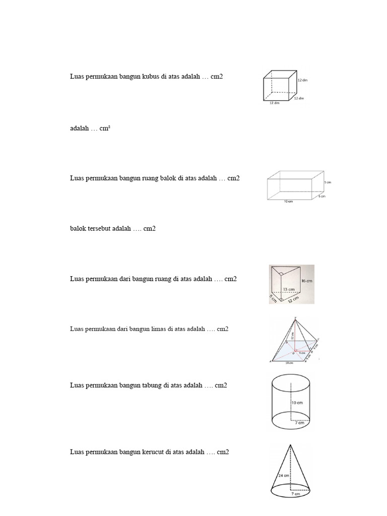 Latihan Soal MTK Bangun Ruang | PDF