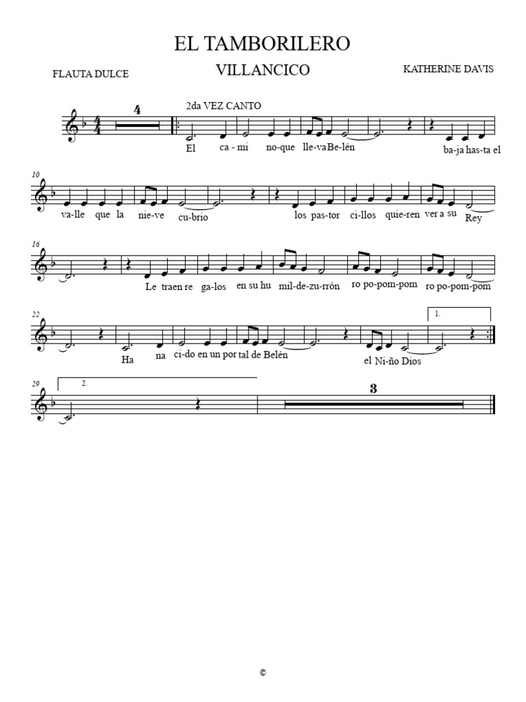 El Tamborilero - Flauta | PDF