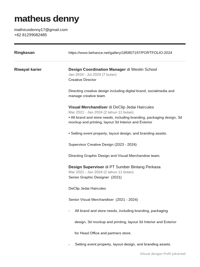 MDENNY Resume Jobstreet | PDF | Page Layout | Design