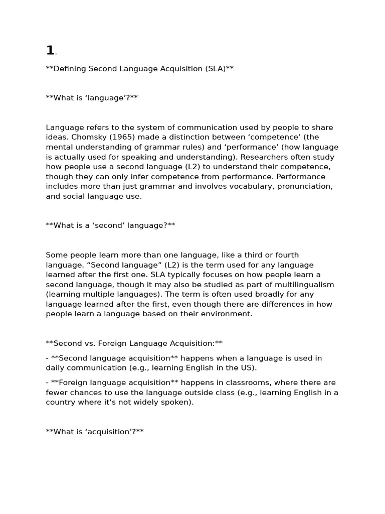 Understanding Second Language Acquisition | PDF | Second Language ...