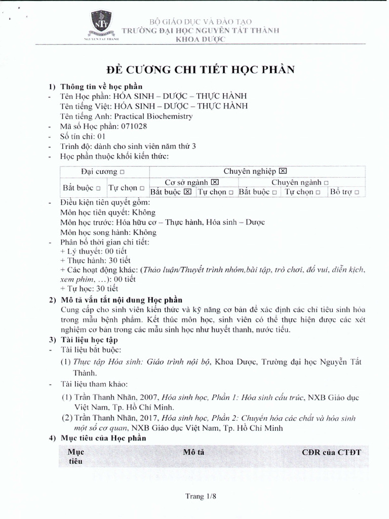 Cuong Chi Tiet Hoc Phan: Dao 'RKR NR Oc | PDF