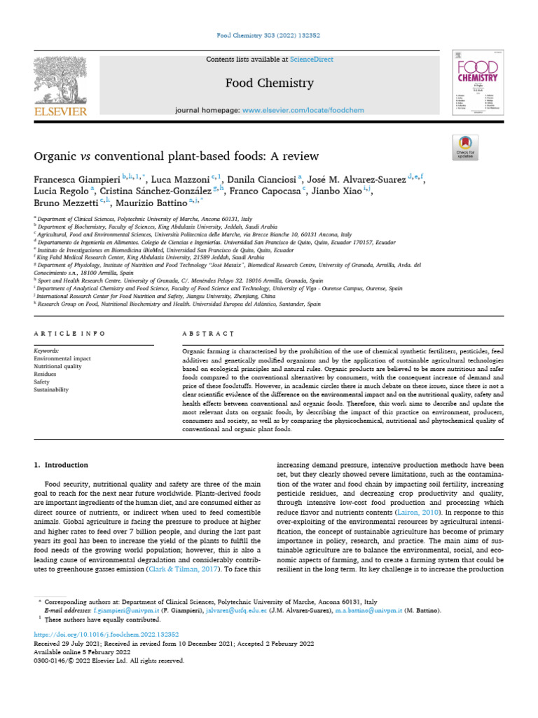 Organic vs Conventional Foods Review | PDF | Organic Farming | Agriculture
