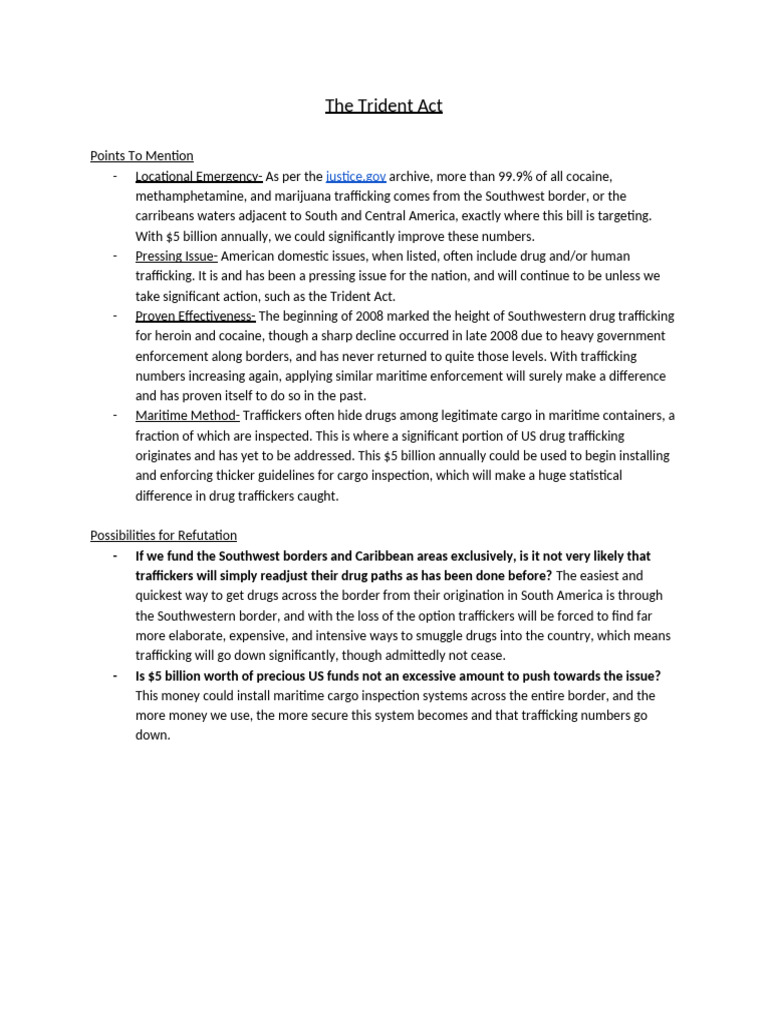Speech and Debate Affirmative Argument II | PDF | Smuggling | Illegal ...