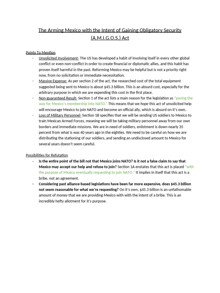 Speech and Debate Affirmative Argument IV | PDF