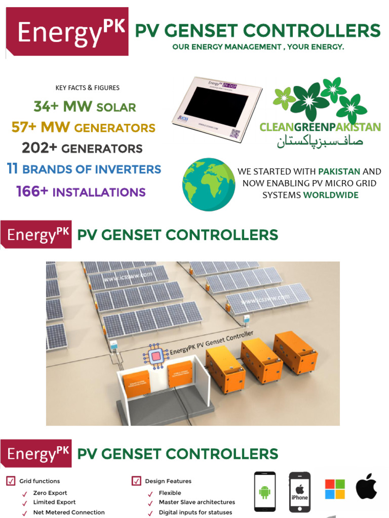 EnergyPK PV Genset Controller Brochure | PDF | Electric Generator ...