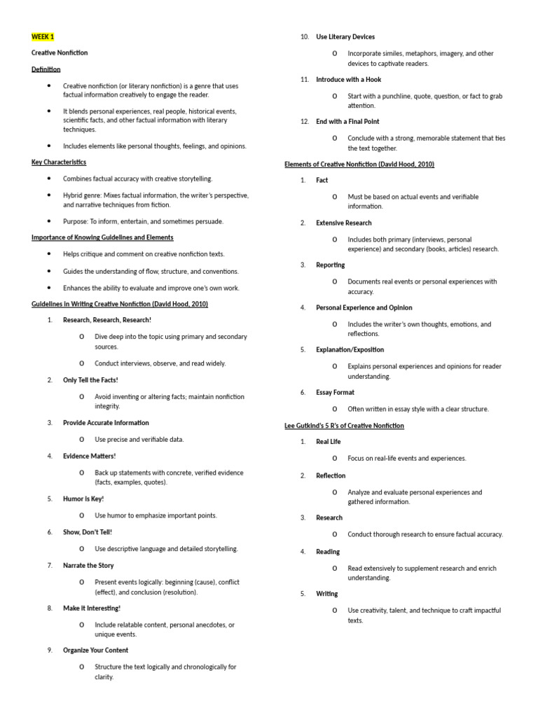 CNF Second Quarter Reviewer | PDF | Creative Nonfiction | Narration