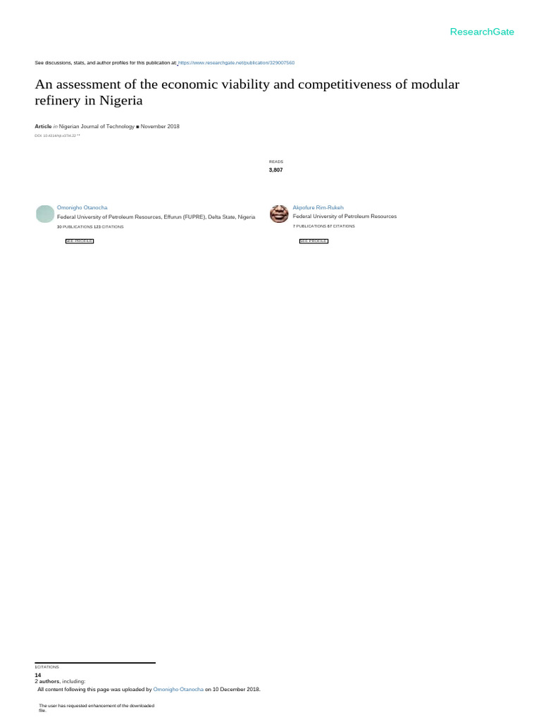 assessment_of_the_economic_viability_and_compet | PDF | Oil Refinery ... assessment_of_the_economic_viability_and_compet | PDF | Oil Refinery ...