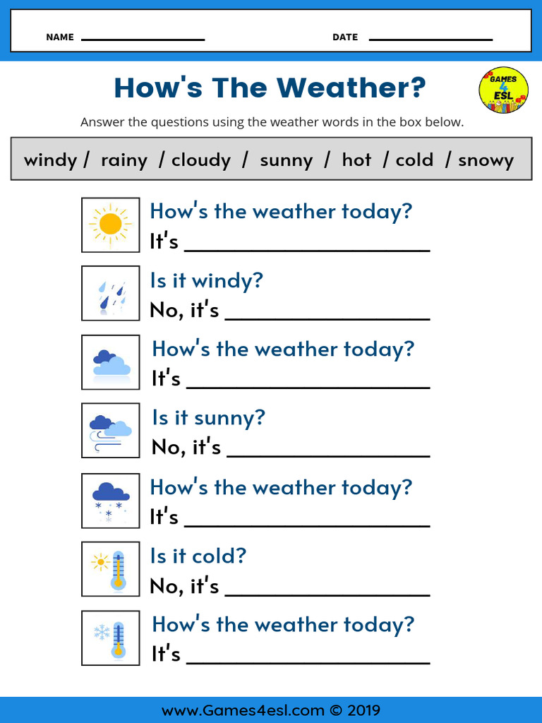 Weather Worksheet Q and A | PDF