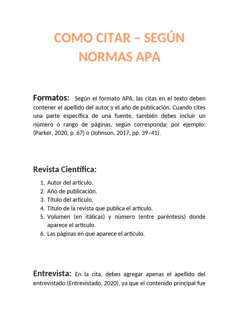 Cómo citar en formato APA | PDF