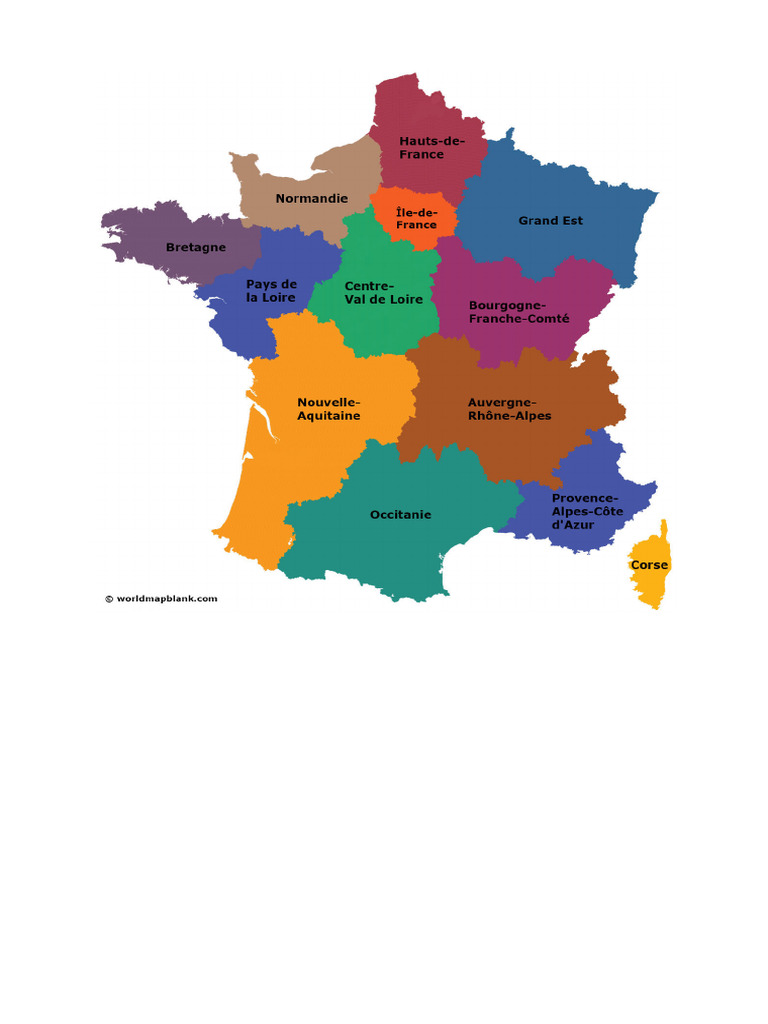 Labeled-Map-of-France-with-Regions-NO-Capitals | PDF