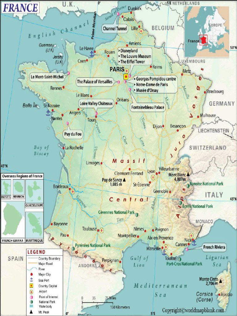 Labeled Map of France | PDF