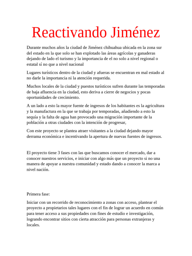 Reactivando Jiménez | PDF