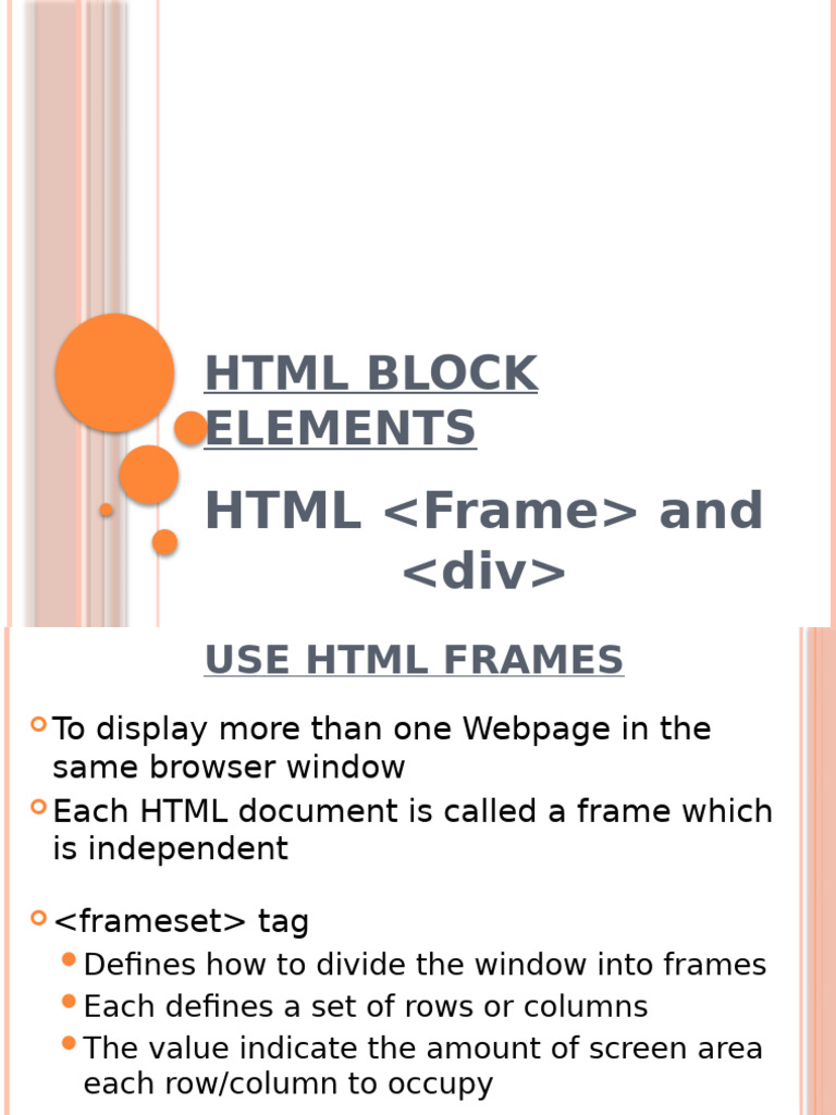 Frame and Division To USE-1 | PDF | Html Element | Html