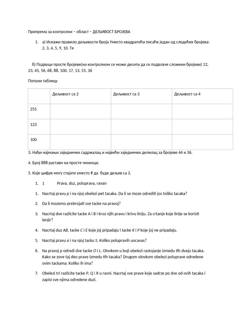 Priprema-za-kontrolni | PDF