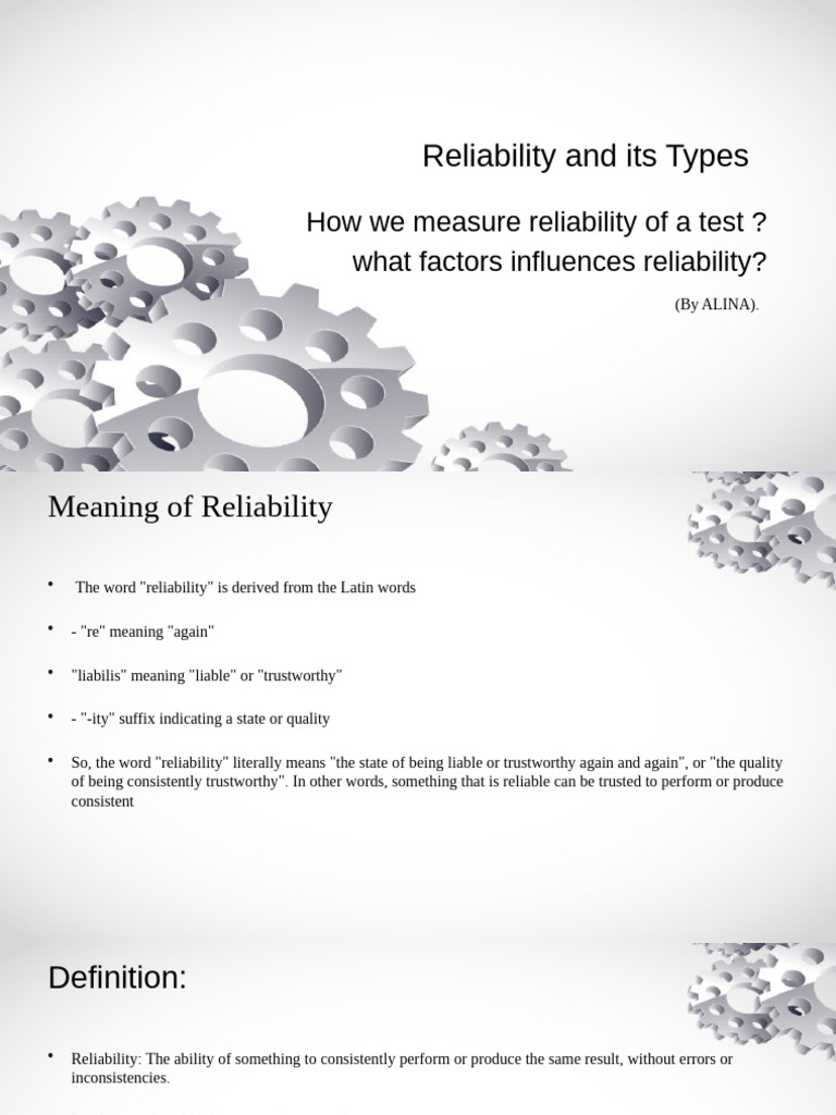 Reliability and Its Types | PDF | Internal Consistency | Cronbach's Alpha