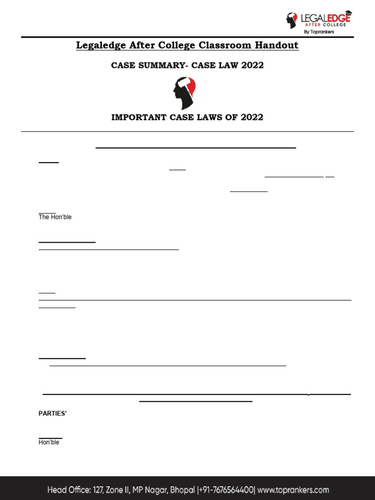 2022 Important Cases5903085 | PDF | Bail | Reasonable Doubt