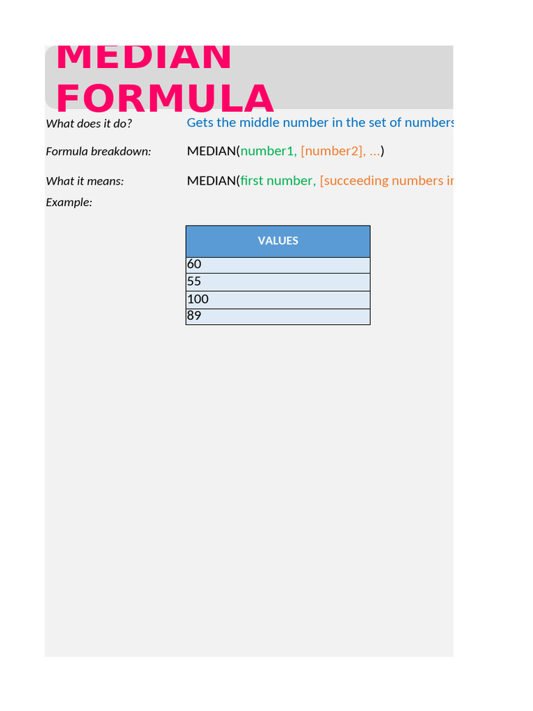 MEDIAN-FORMULA | PDF