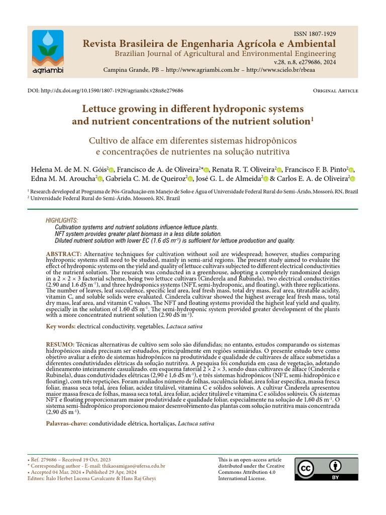 Lettuce growing in different hydroponics systems | PDF | Hydroponics ...