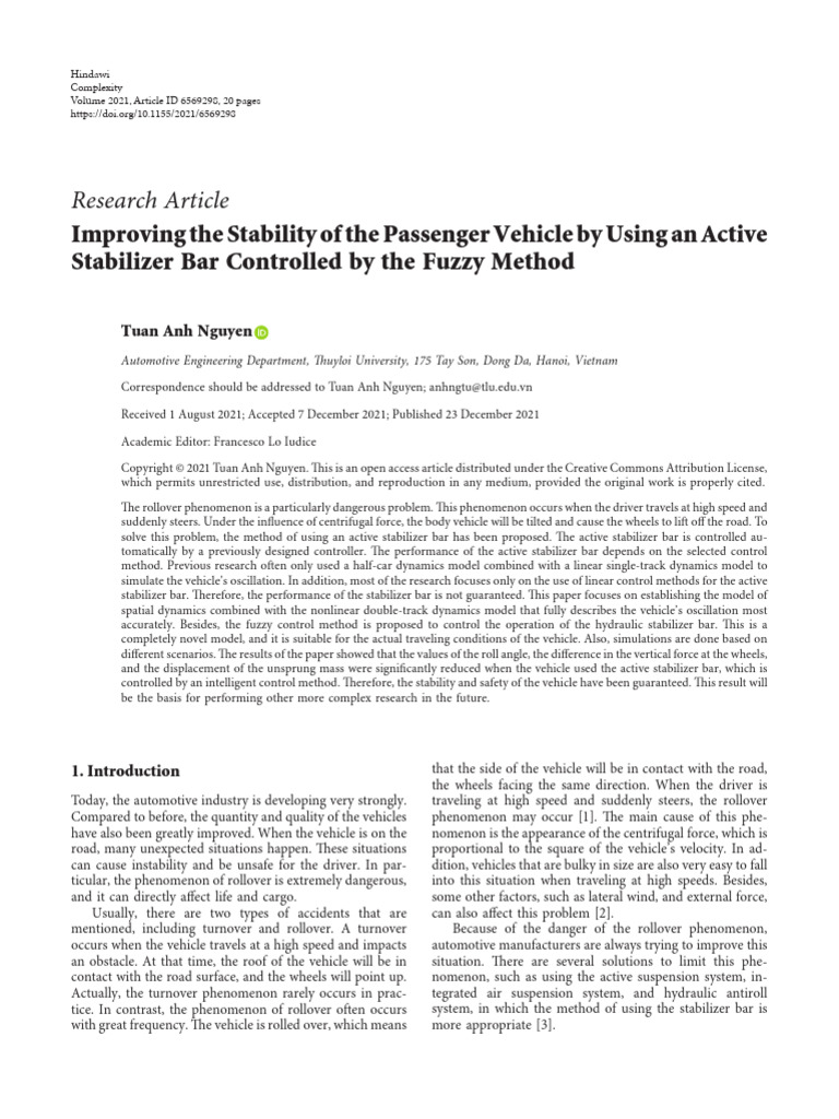 Improving The Stability of The Passenger Vehicle B | PDF | Control ...