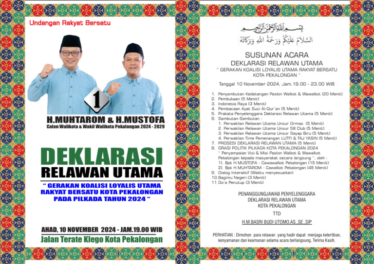 Undangan Deklarasi Relawan Utama | PDF