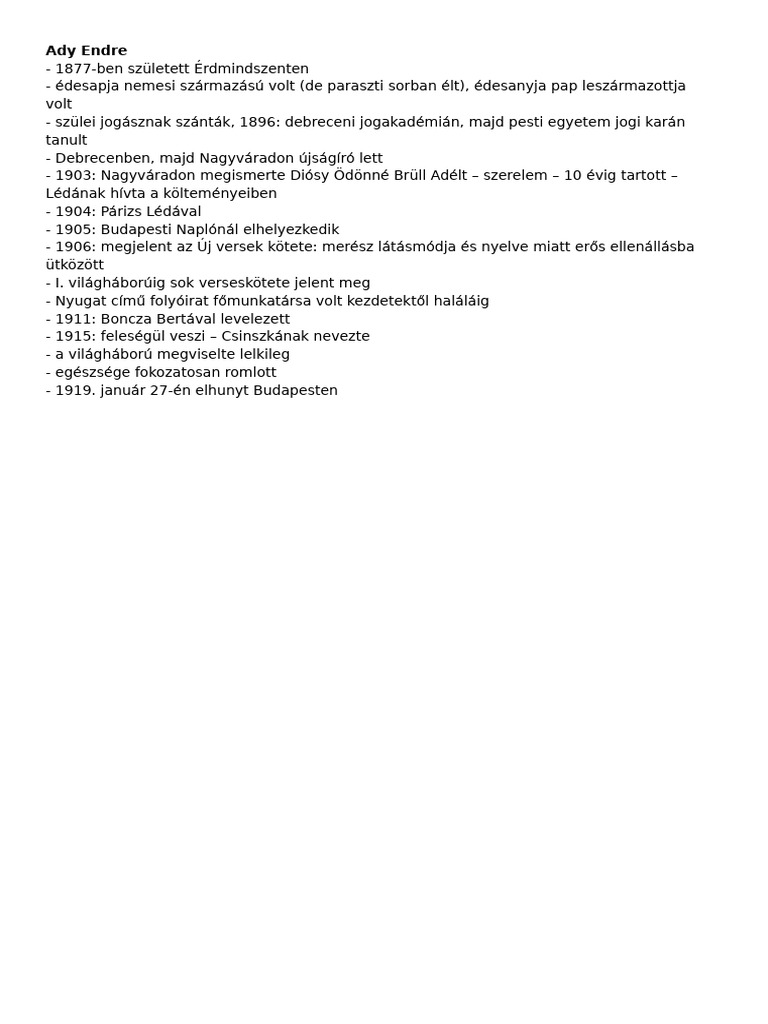 Ady Endre | PDF
