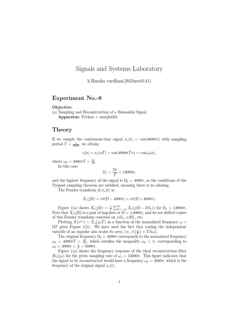 exp9-2 | PDF | Sampling (Signal Processing) | Information And Communications Technology