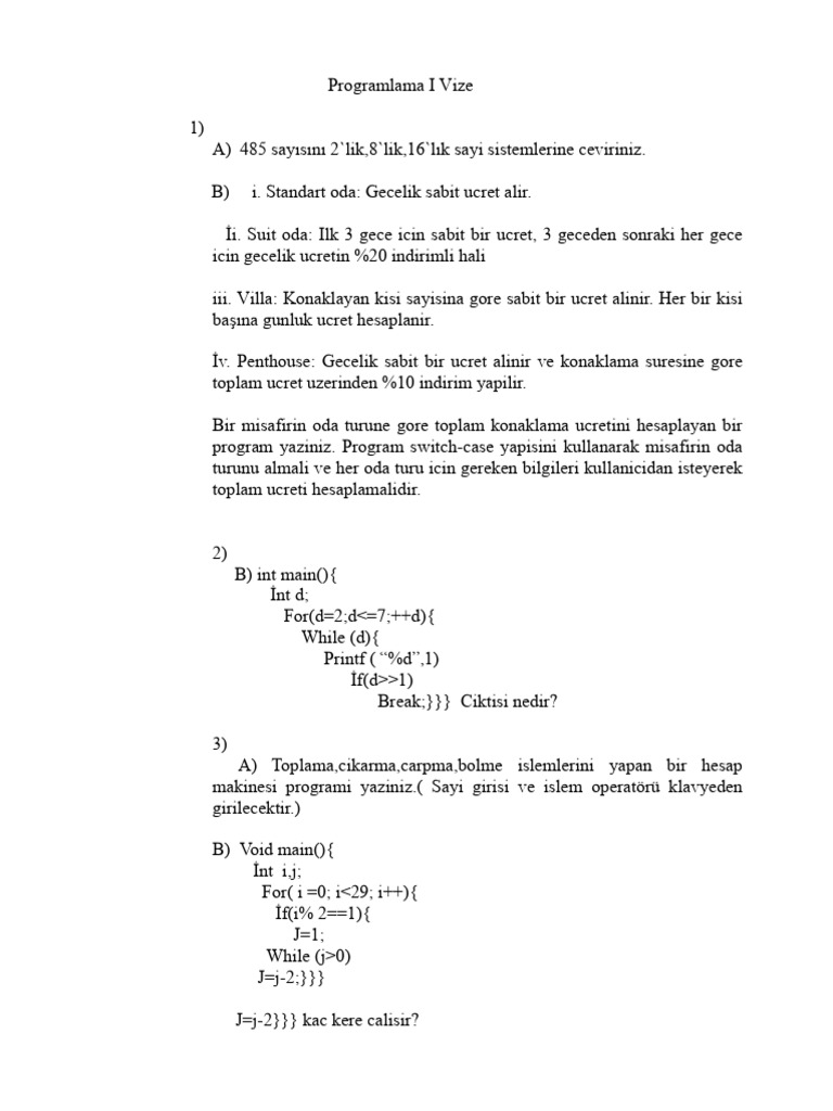 Programlama1_vize | PDF