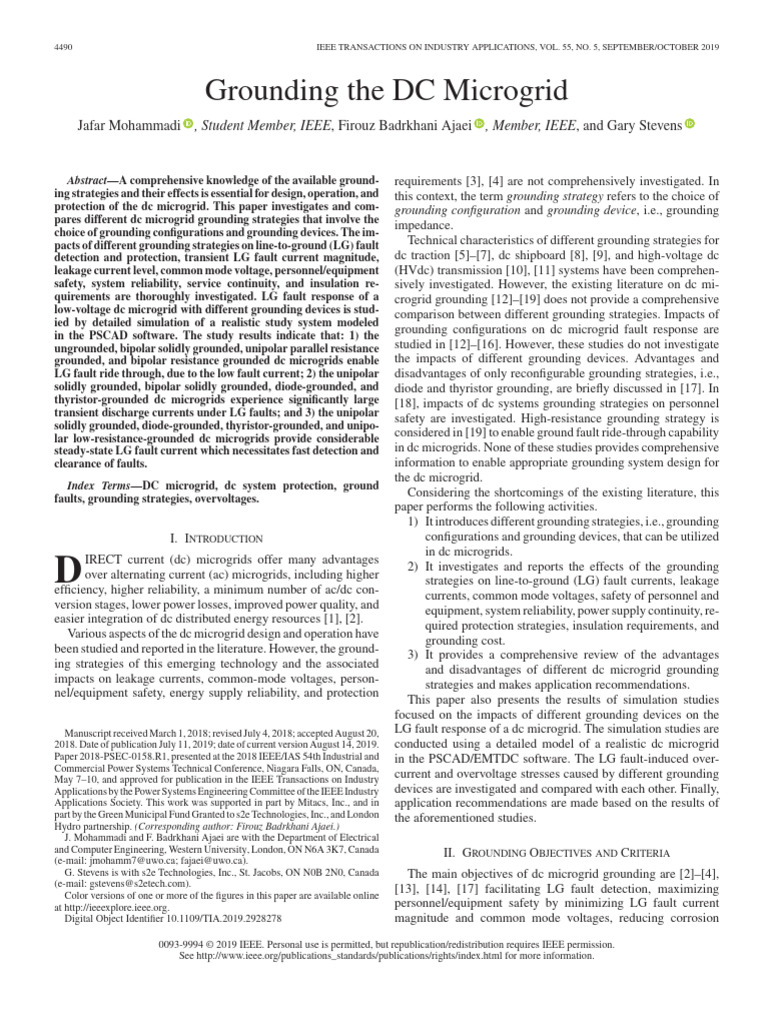 Grounding The DC Microgrid | PDF | High Voltage Direct Current | Electrical Resistance And ...