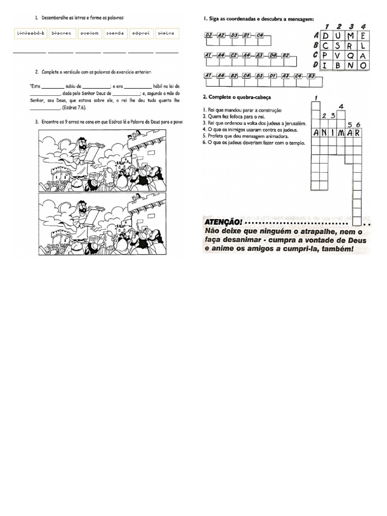 Atividades sobre Esdras | PDF
