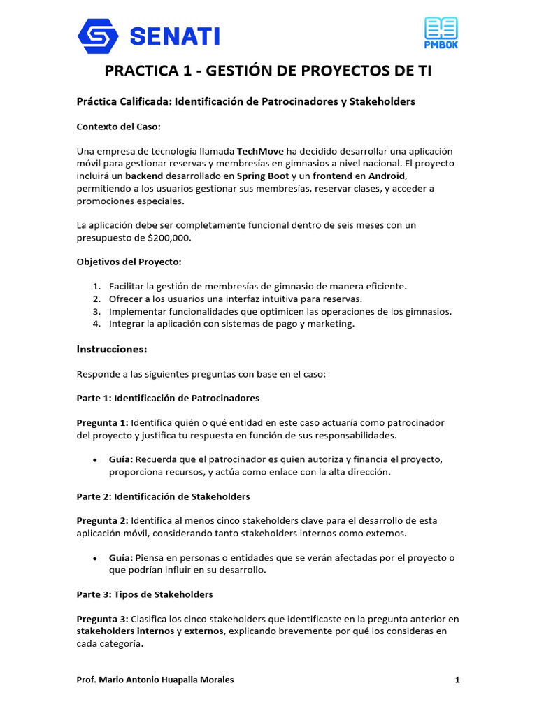 Seminario Sesion 6 - Gestion de Proyectos Practica | PDF