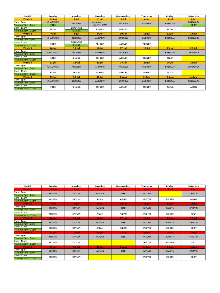 July PCM Schedule | PDF