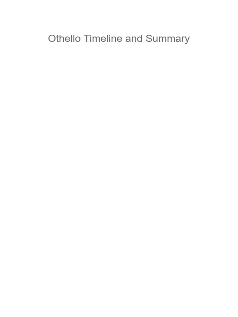 Othello Timeline and Summary | PDF | Othello | Desdemona