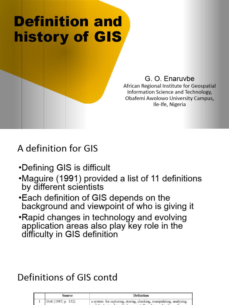Introduction-Definition and History of GIS | PDF | Geographic ...