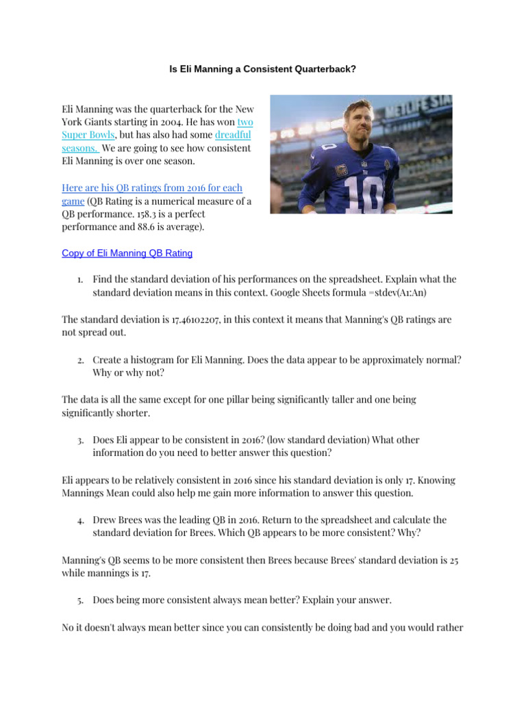 Copy of Unit 4- Day 2 HW Eli Manning | PDF