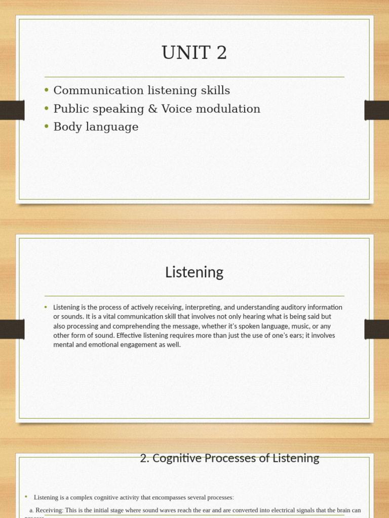 UNIT II | PDF | Public Speaking | Communication