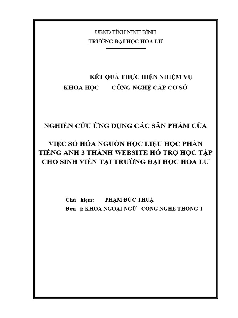 NCKH Pham Duc Thuan | PDF