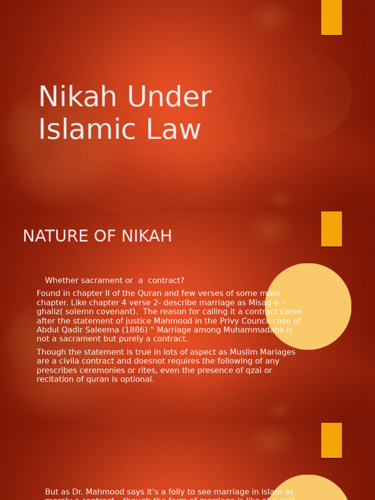 Nikah Under Islamic Law | PDF | Marriage | Quran