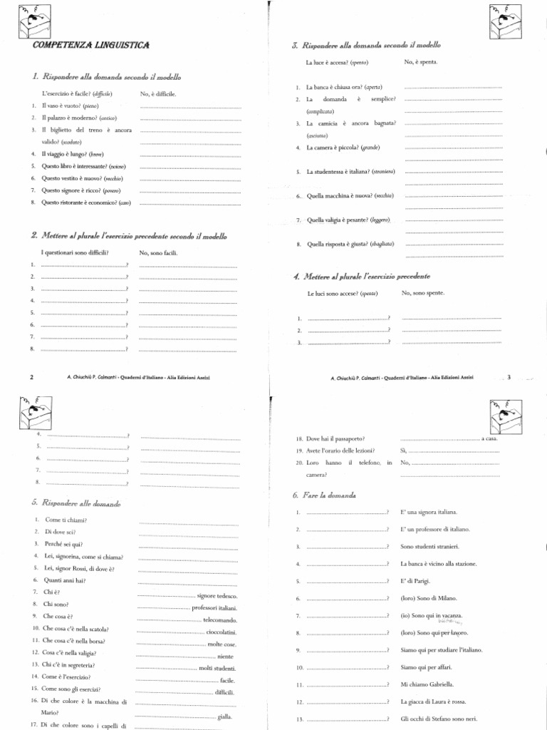 Esercizi Domande e Risposte | PDF
