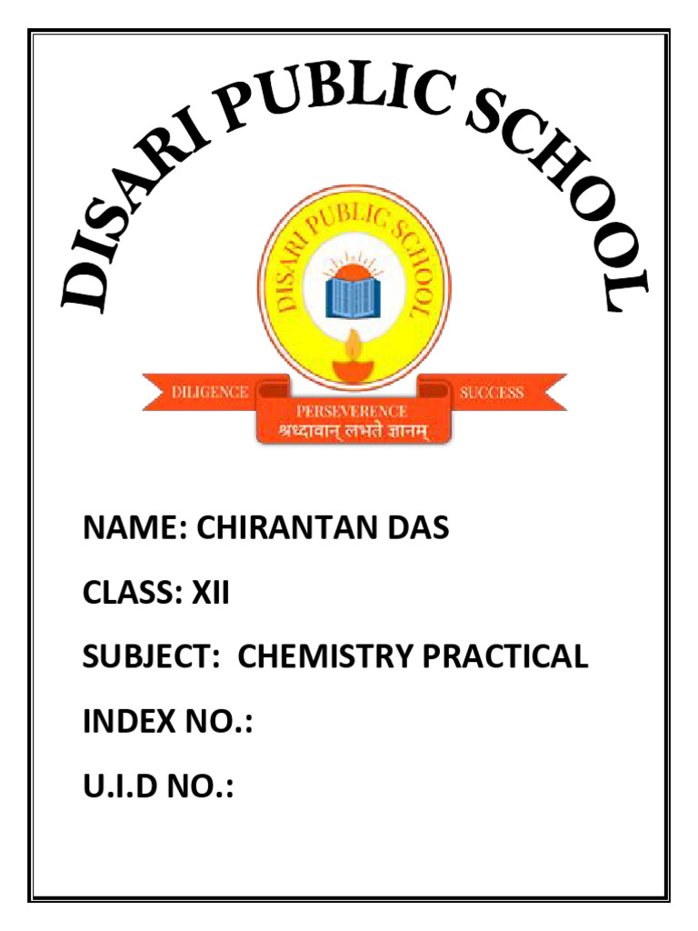 Chemistry Practical Cover | PDF