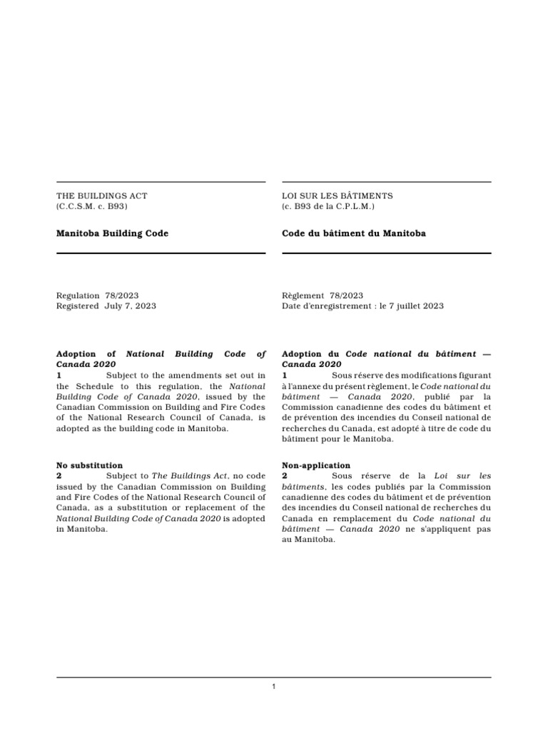 Manitoba Building Code Regulation 2023 | PDF | Fire Sprinkler System ...