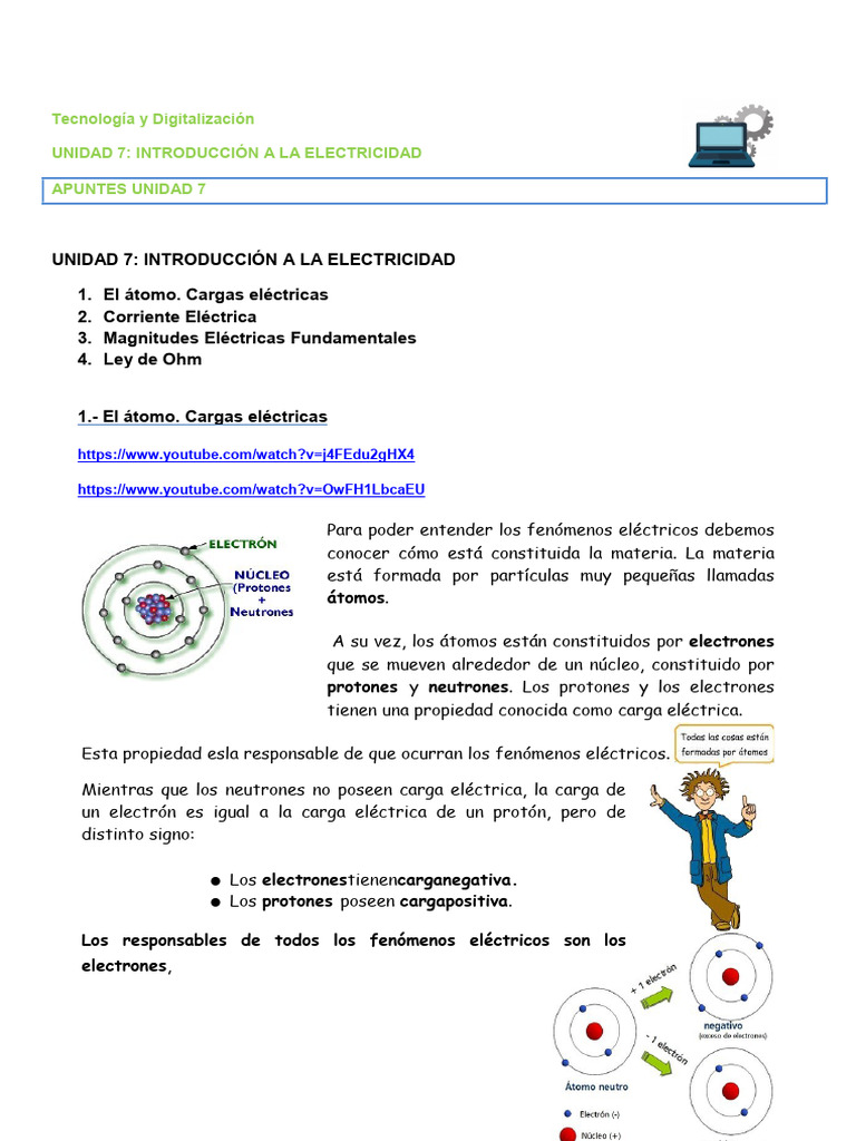 U.7 Introducción A La Electricidad | PDF | Corriente eléctrica ...