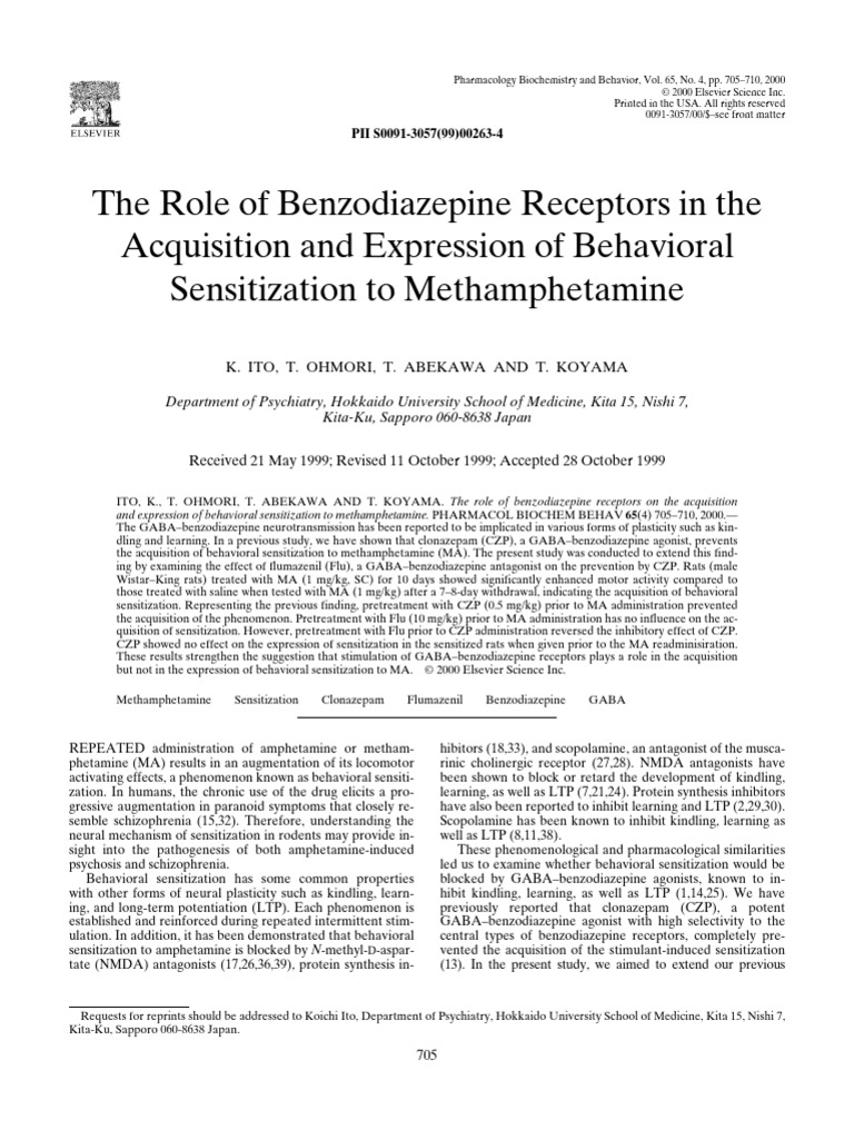 The Role of Benzodiazepine Receptors in the Acquisition and Expression of Behavioral ...
