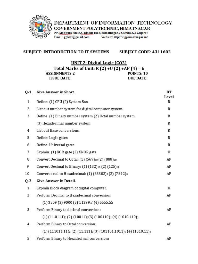 Iisassignment 2unit 2 202122 Pdf Arithmetic Computer Engineering 