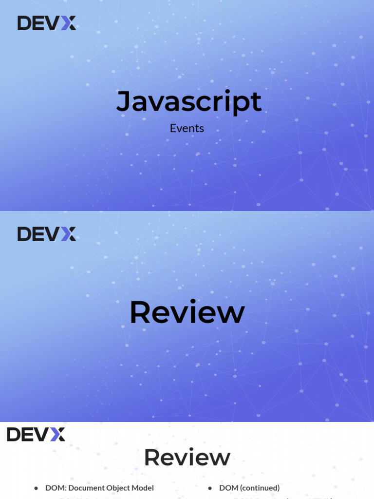 DevX JS - W2C5 - Events | PDF | Document Object Model | Software