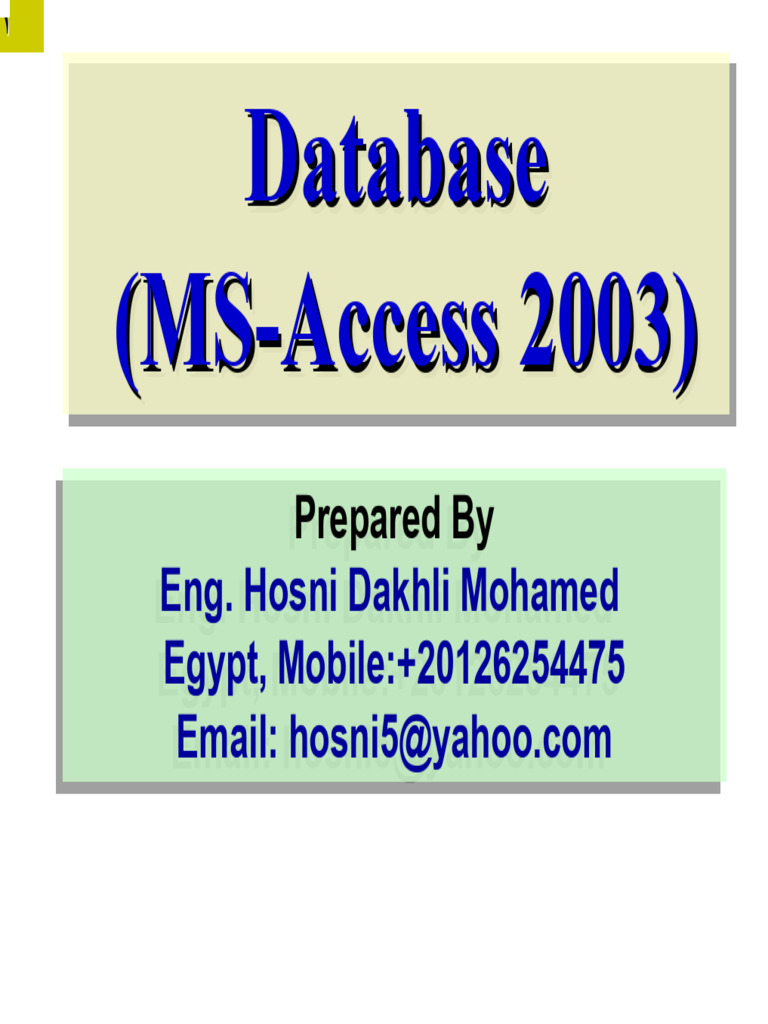 MS Access Training Slides | PDF