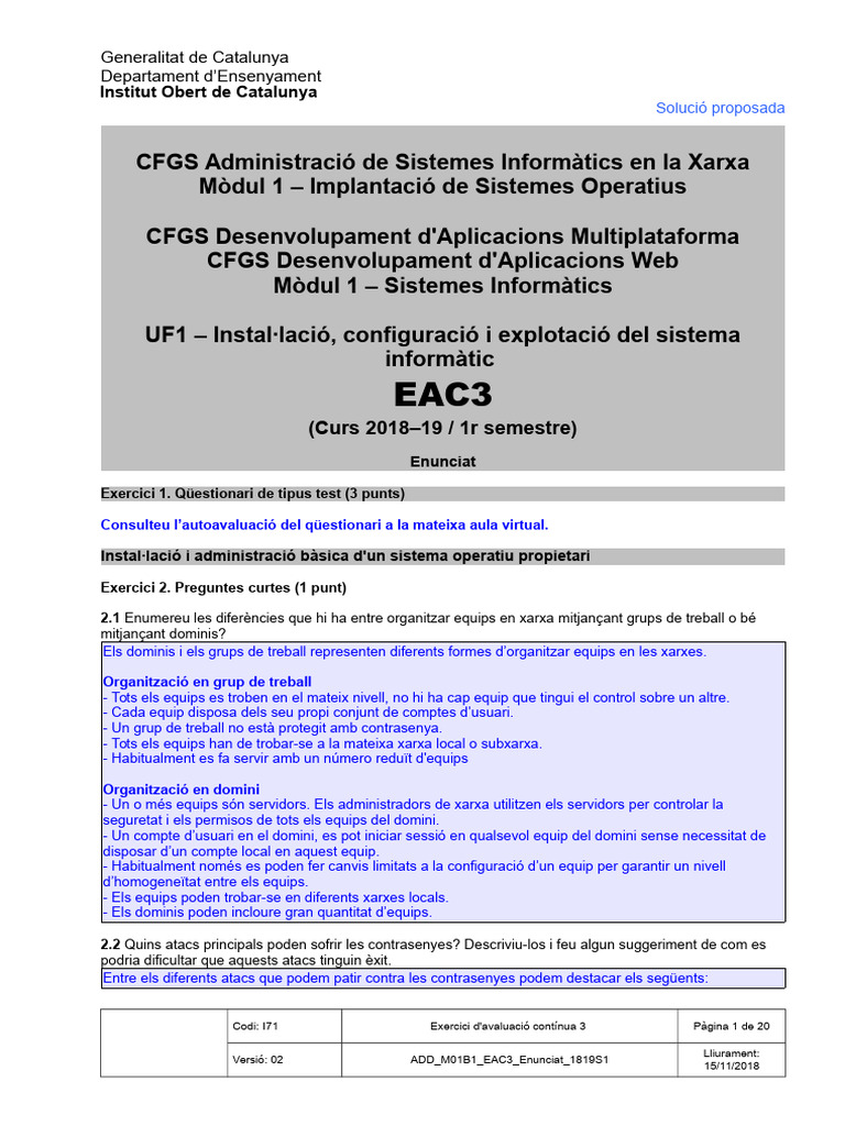 ADD M01B1 EAC3 Solucio 1819S1 | PDF
