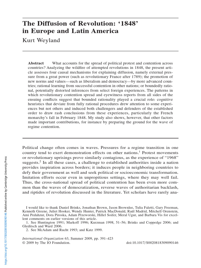 Div Class Title The Diffusion of Revolution 1848 in Europe and Latin ...