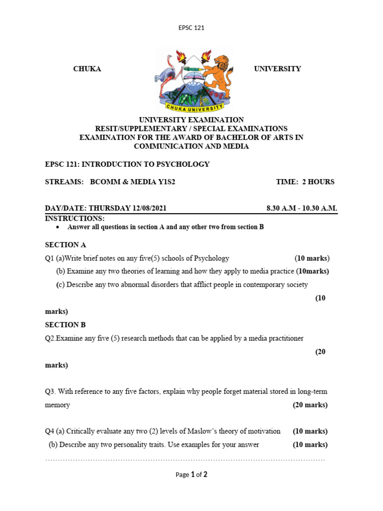 Epsc 121 | PDF