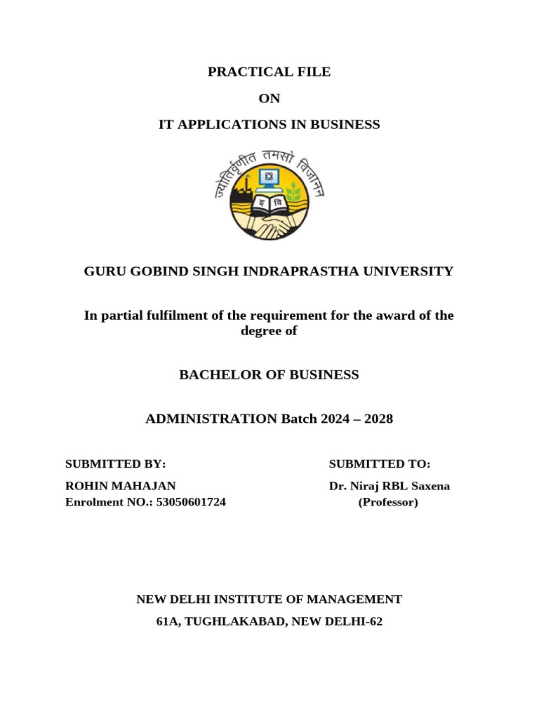 5a IT Sample Pratical File With Index | PDF